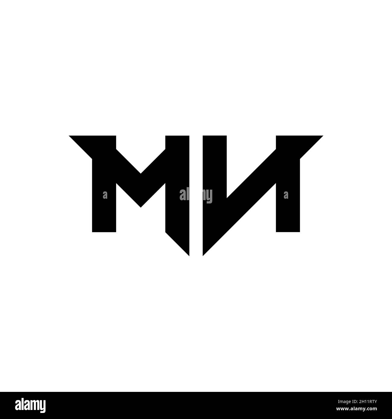 MN Monogram logo letter with simple modern shape style design template ...
