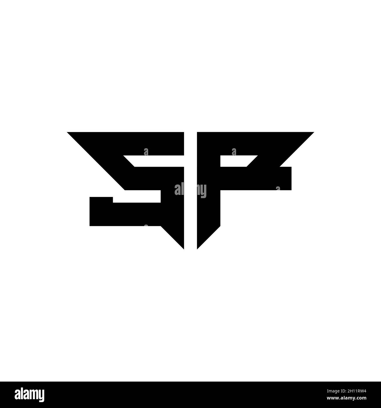 SP Monogram logo letter with simple modern shape style design template ...