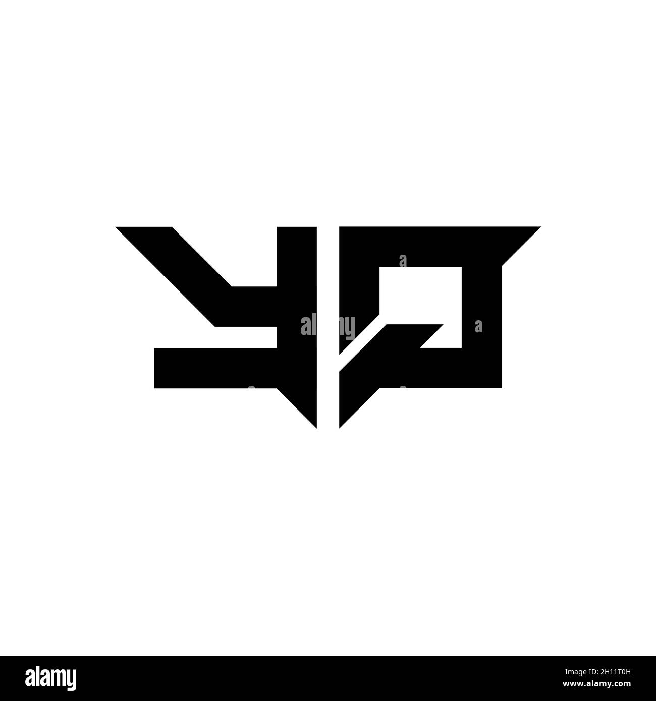 YQ Monogram logo letter with simple modern shape style design template ...