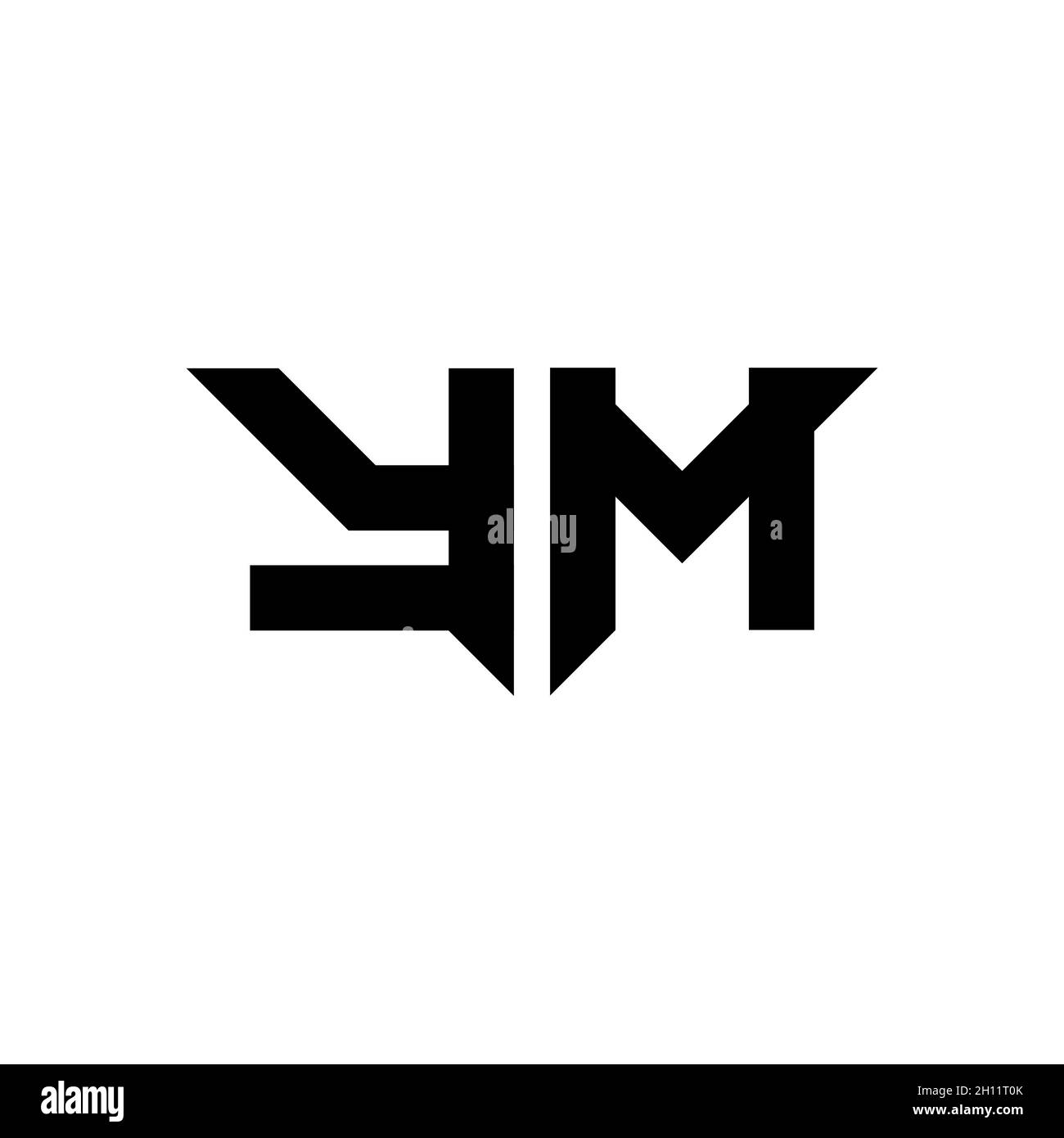 YM Monogram logo letter with simple modern shape style design template vector isolated on white ...