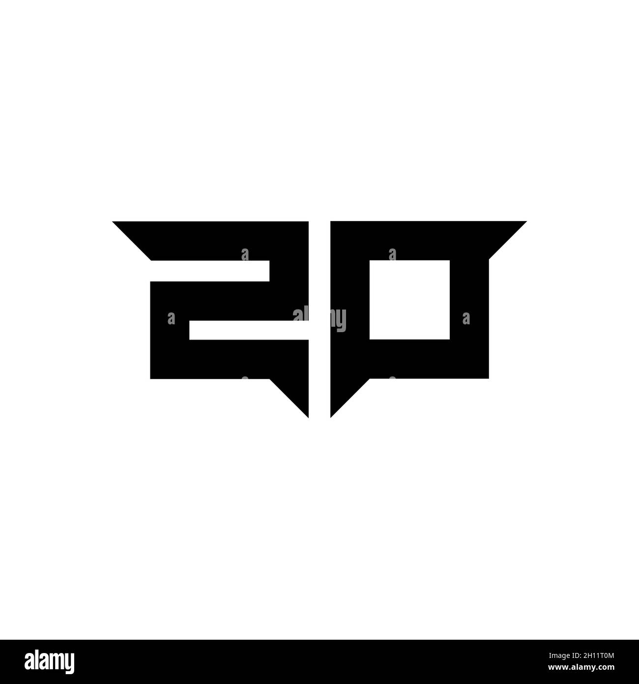 ZO Monogram logo letter with simple modern shape style design template ...