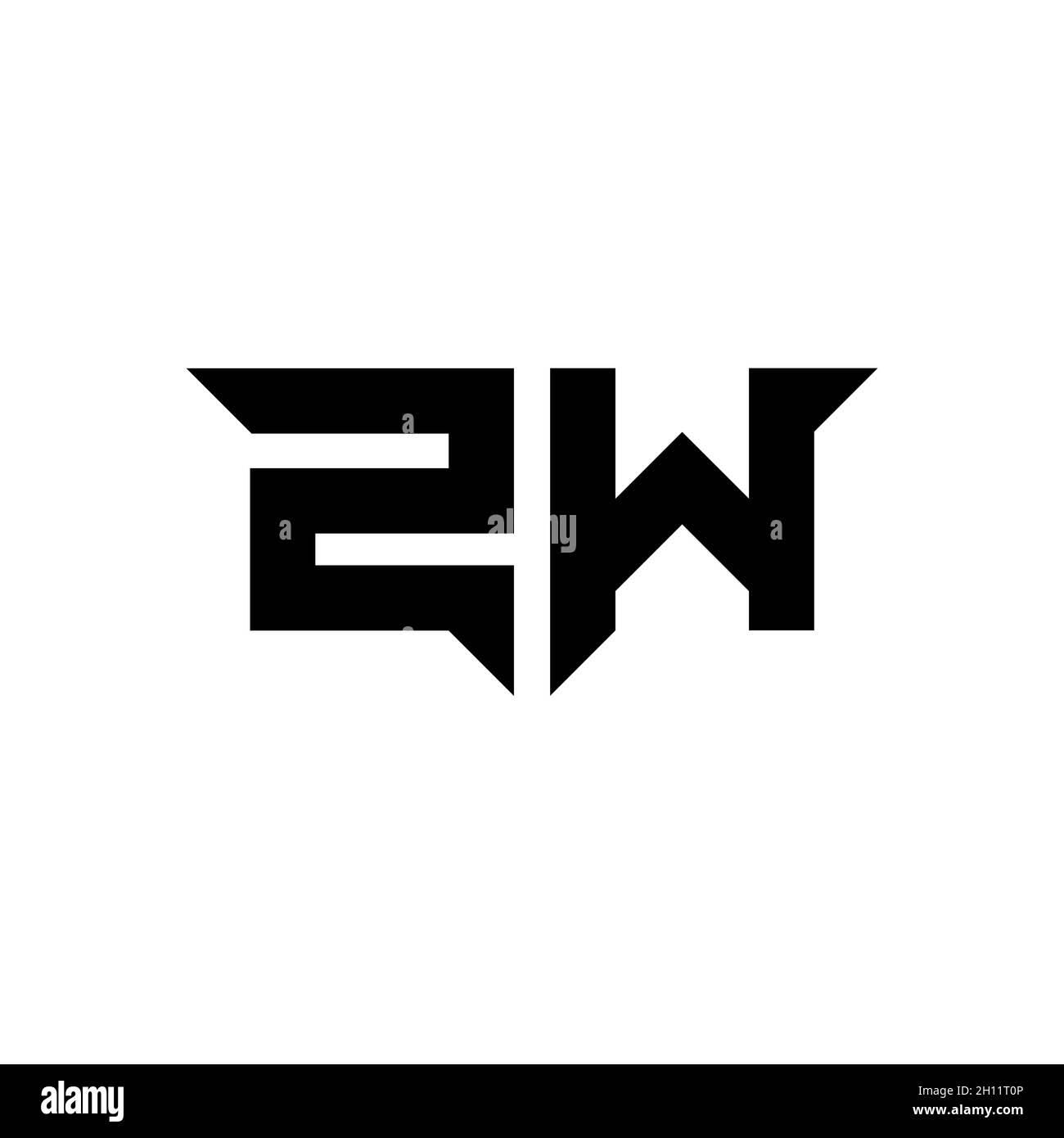 ZW Monogram logo letter with simple modern shape style design template ...