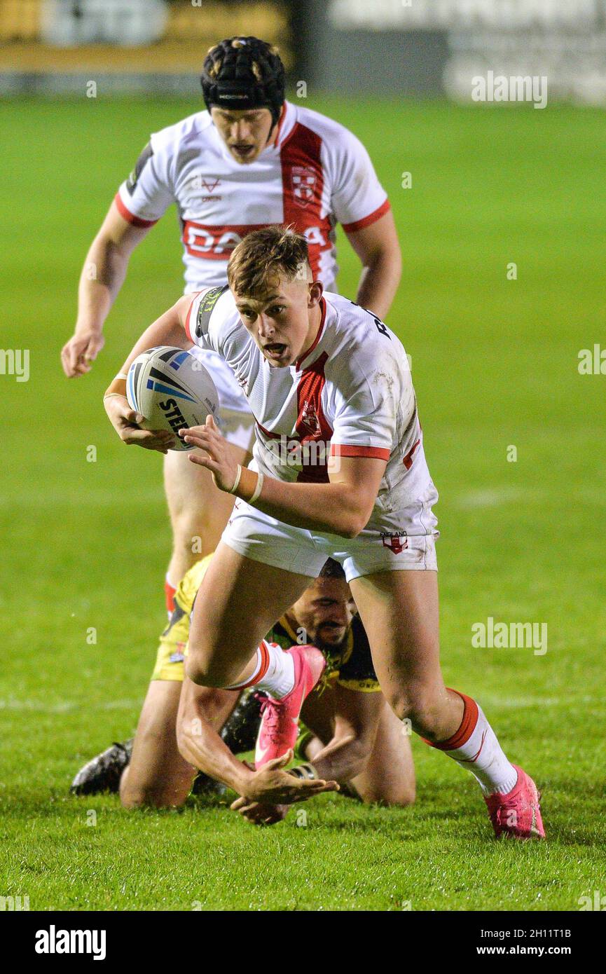 Castleford, UK. 15 October 2021 - Jack Broadbent of England Knights ...