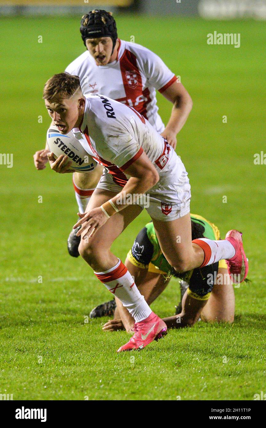 Castleford, UK. 15 October 2021 - Jack Broadbent of England Knights ...