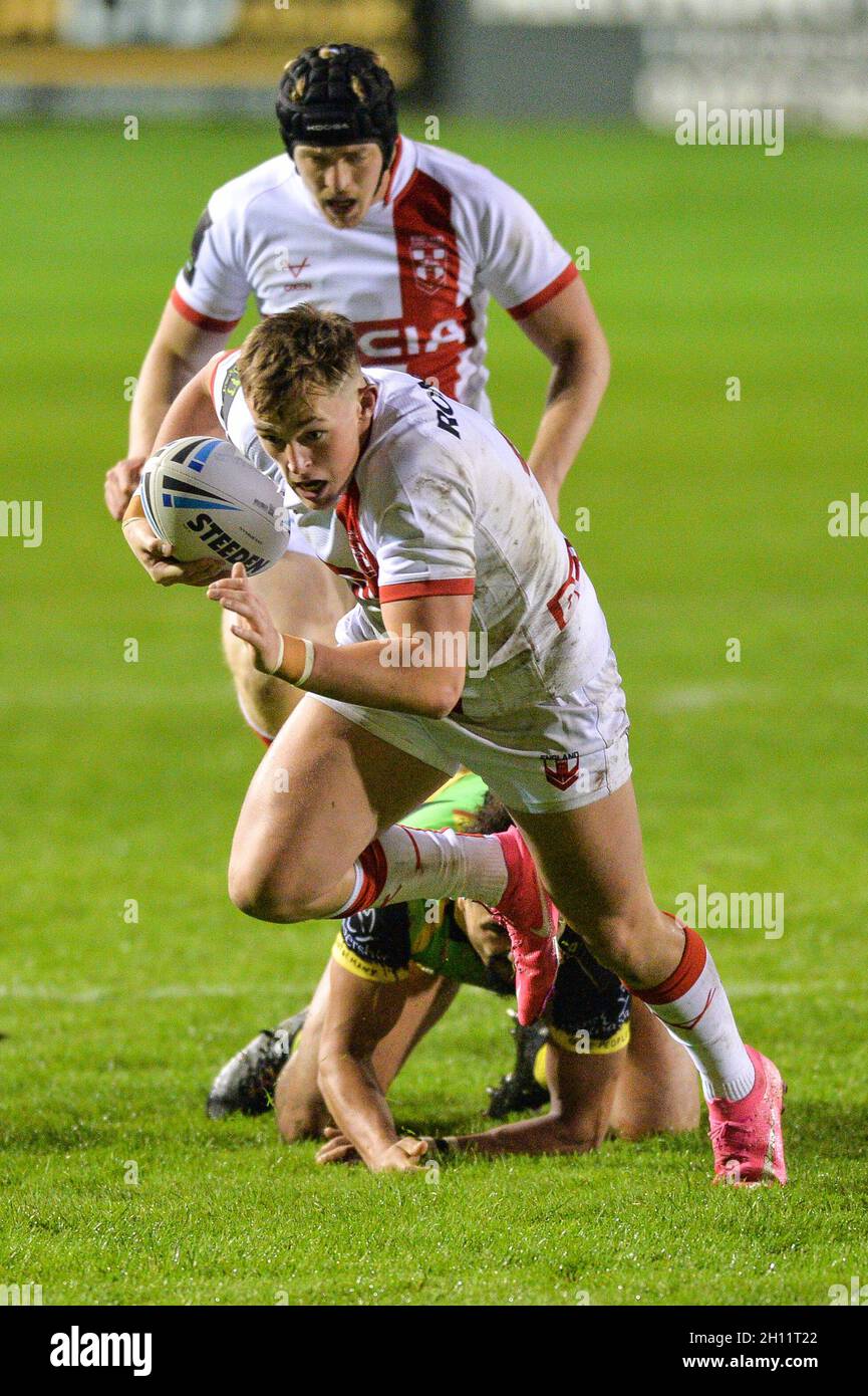 Castleford, UK. 15 October 2021 - Jack Broadbent of England Knights ...