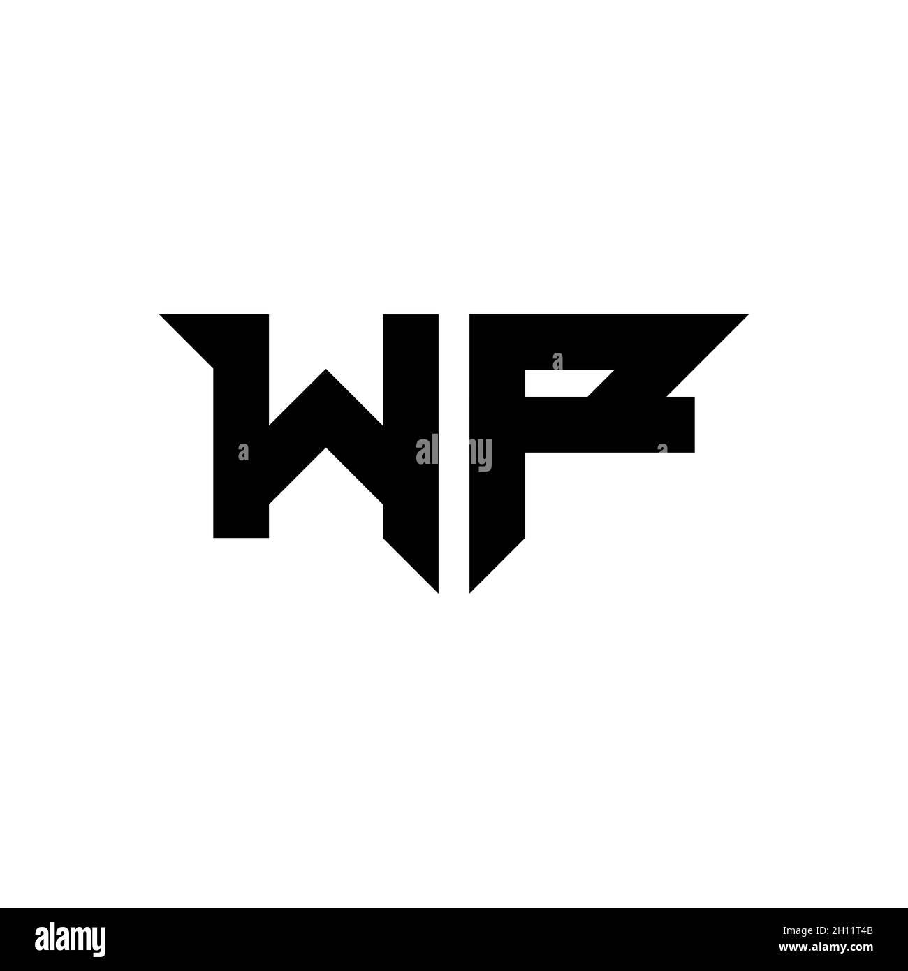 WP Monogram logo letter with simple modern shape style design template ...