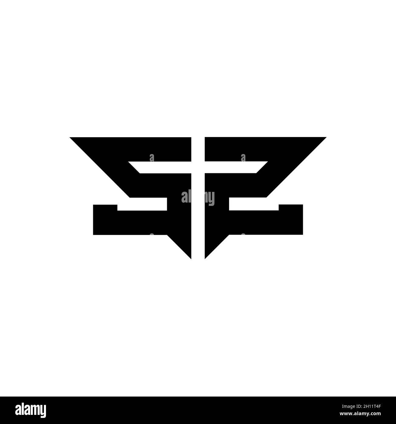 SZ Monogram logo letter with simple modern shape style design template vector isolated on white ...