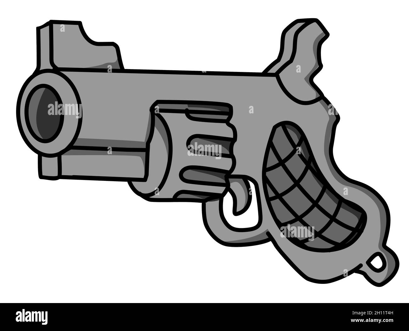 Revolver gun cartoon color vector illustration, horizontal, over white ...