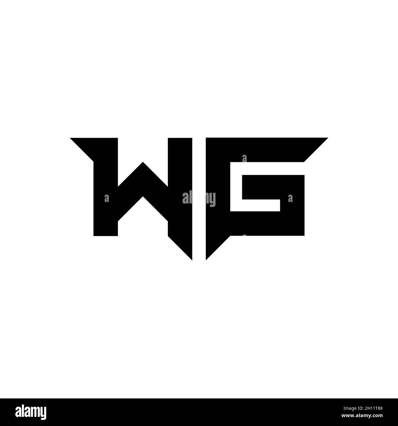 WG Monogram logo letter with simple modern shape style design template ...