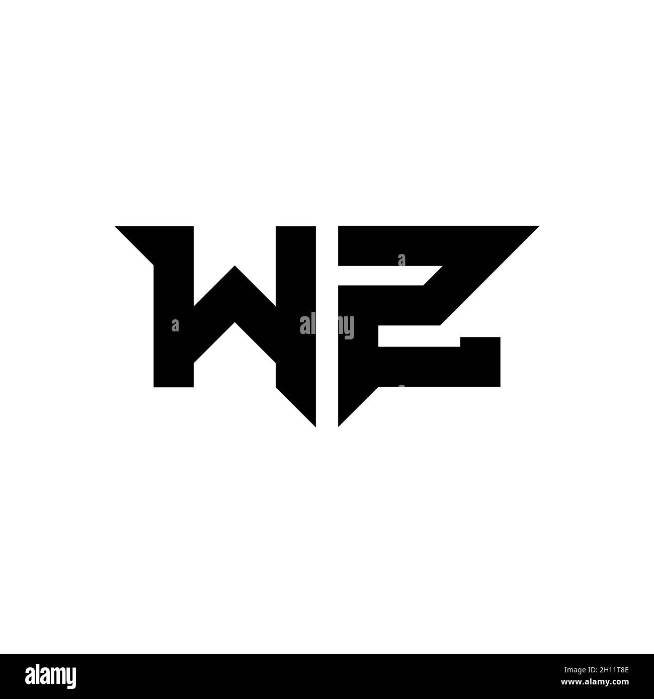WZ Monogram logo letter with simple modern shape style design template ...