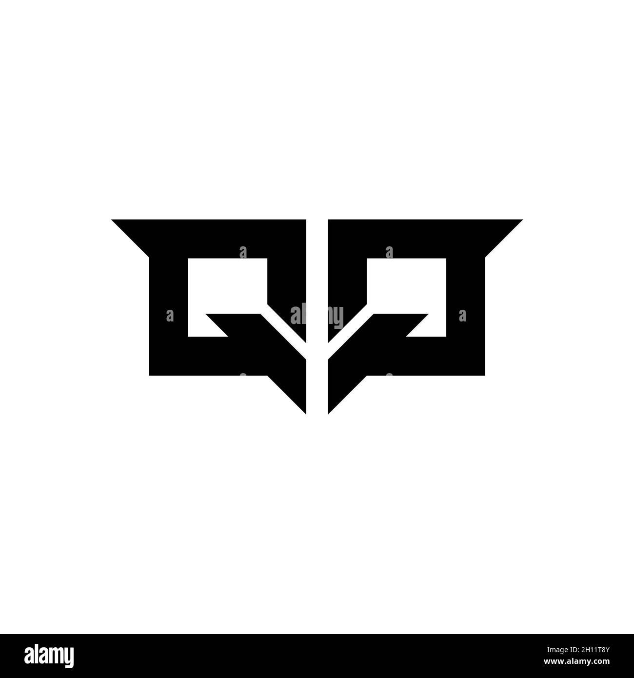 QQ Monogram logo letter with simple modern shape style design template vector isolated on white ...
