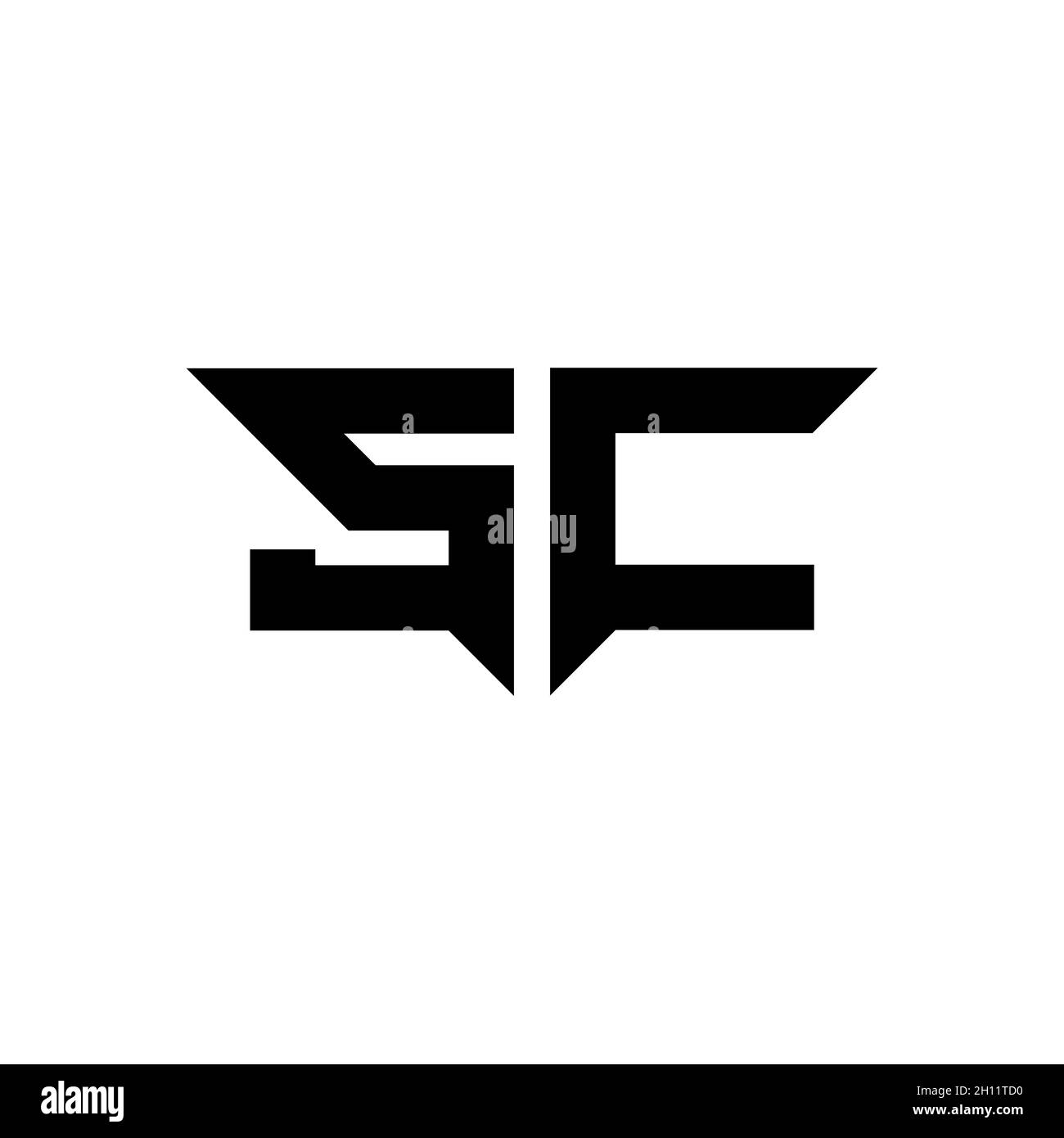 SC Monogram logo letter with simple modern shape style design template ...
