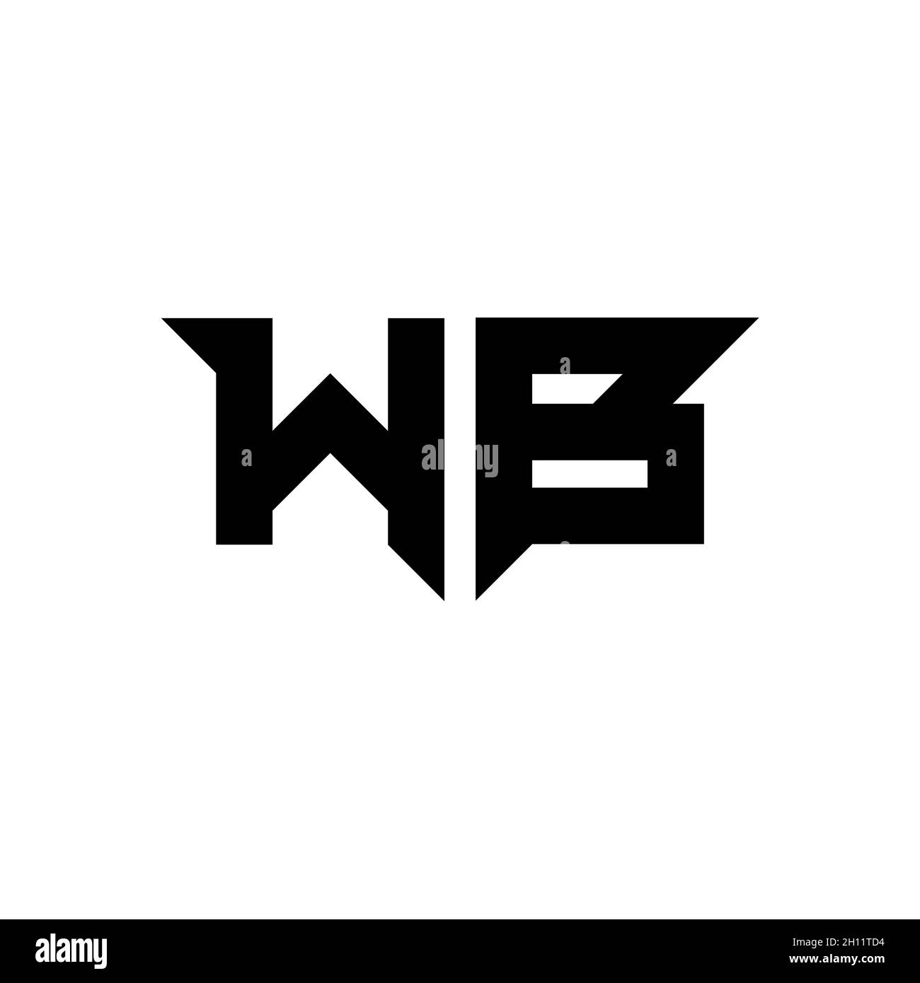 WB Monogram logo letter with simple modern shape style design template ...