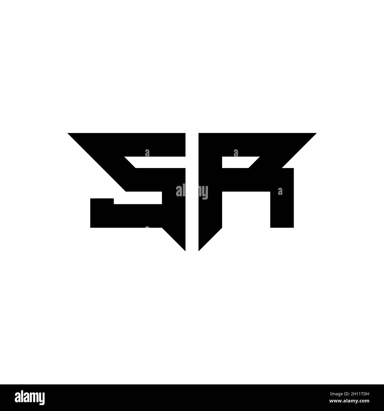 SR Monogram logo letter with simple modern shape style design template ...