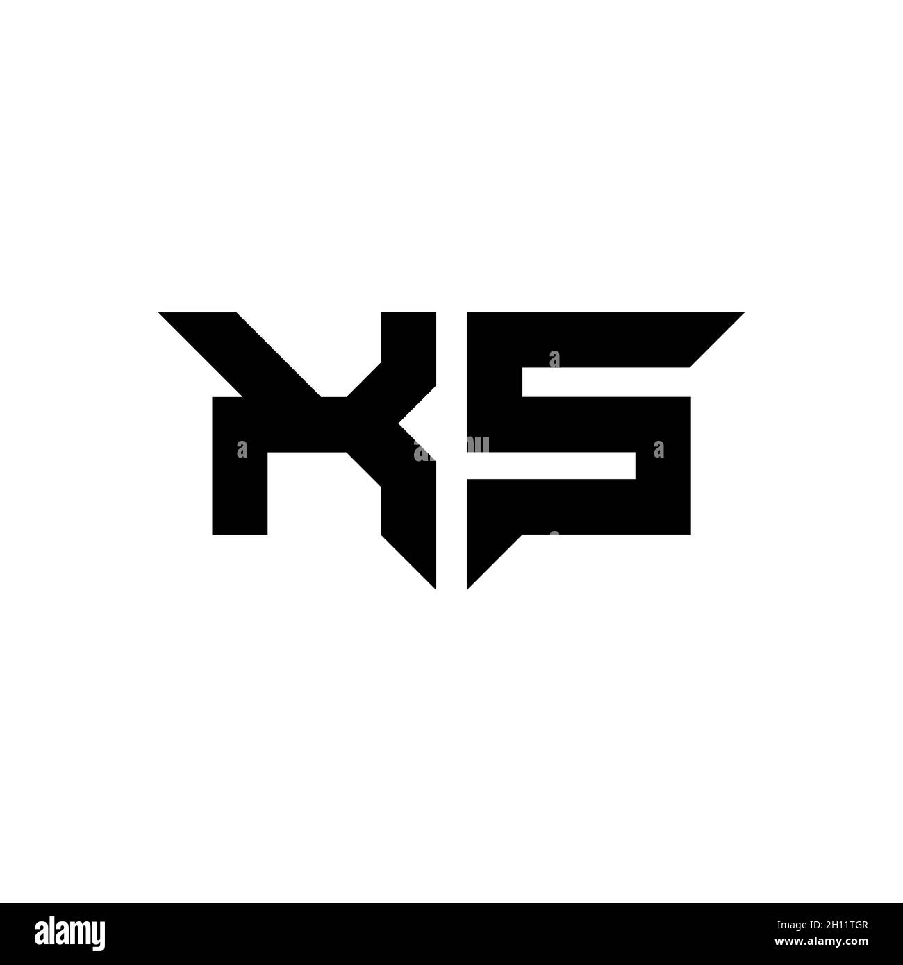 XS Monogram logo letter with simple modern shape style design template vector isolated on white ...