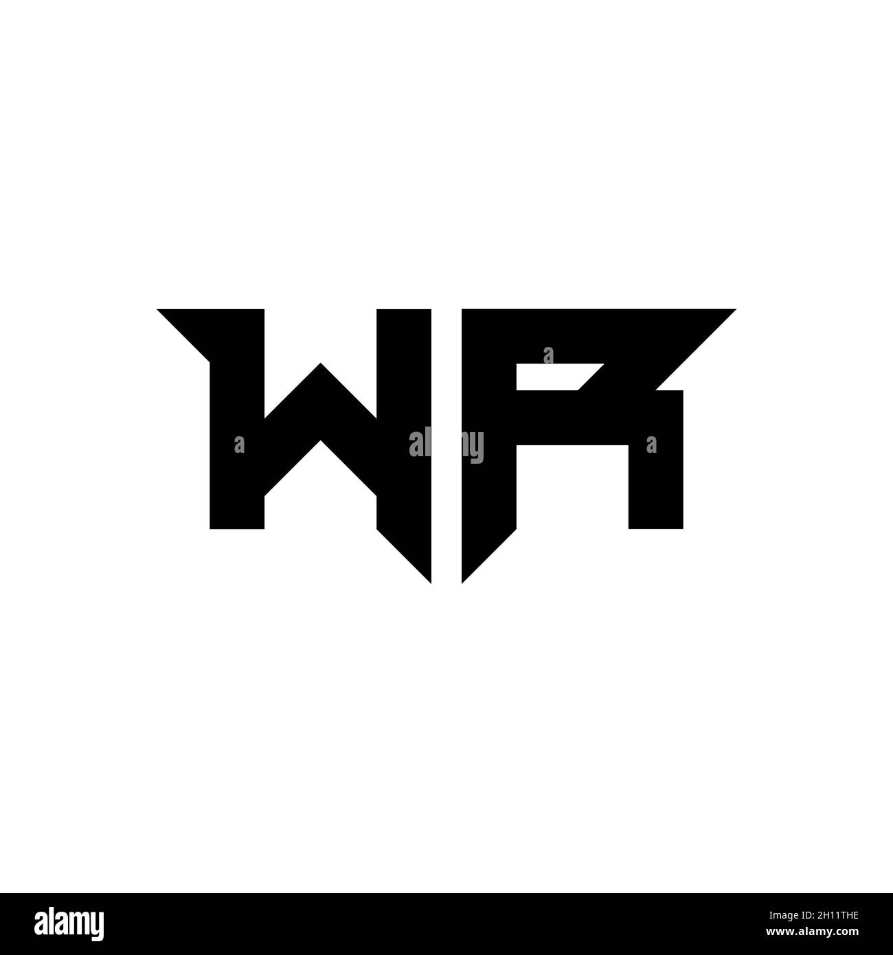 WR Monogram logo letter with simple modern shape style design template ...