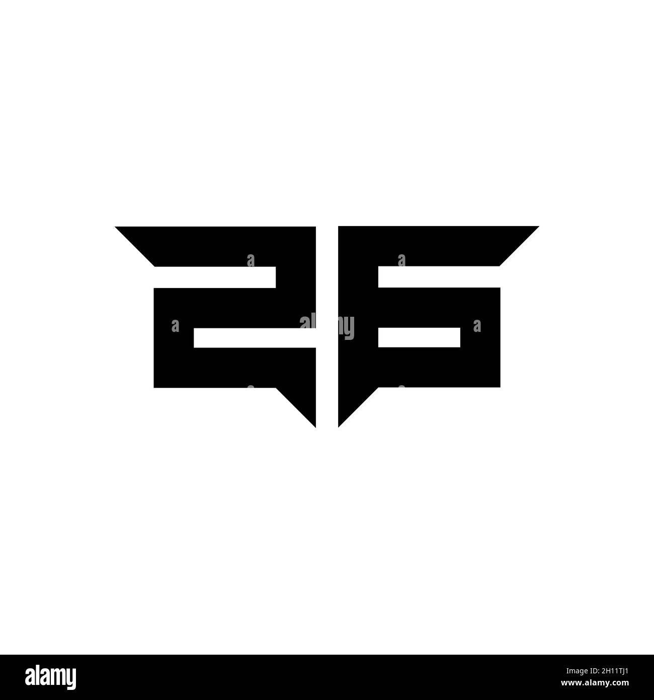 ZA Monogram logo letter with simple modern shape style design template ...