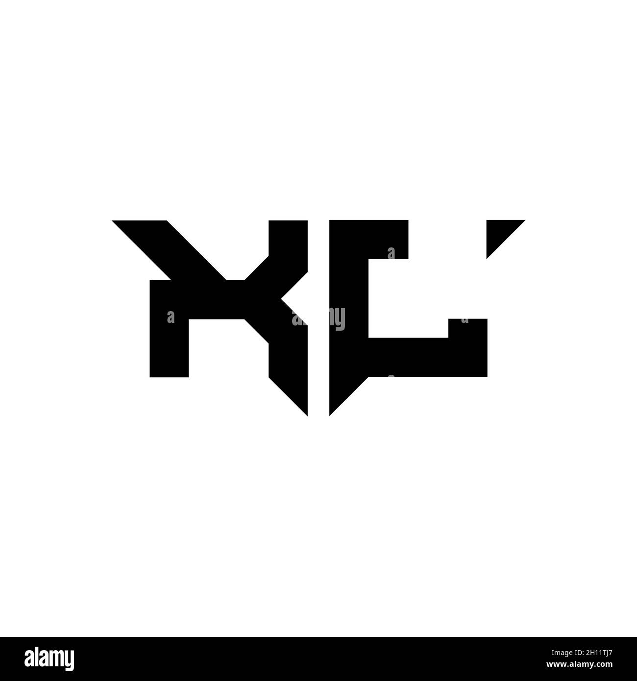 XJ Monogram logo letter with simple modern shape style design template vector isolated on white ...