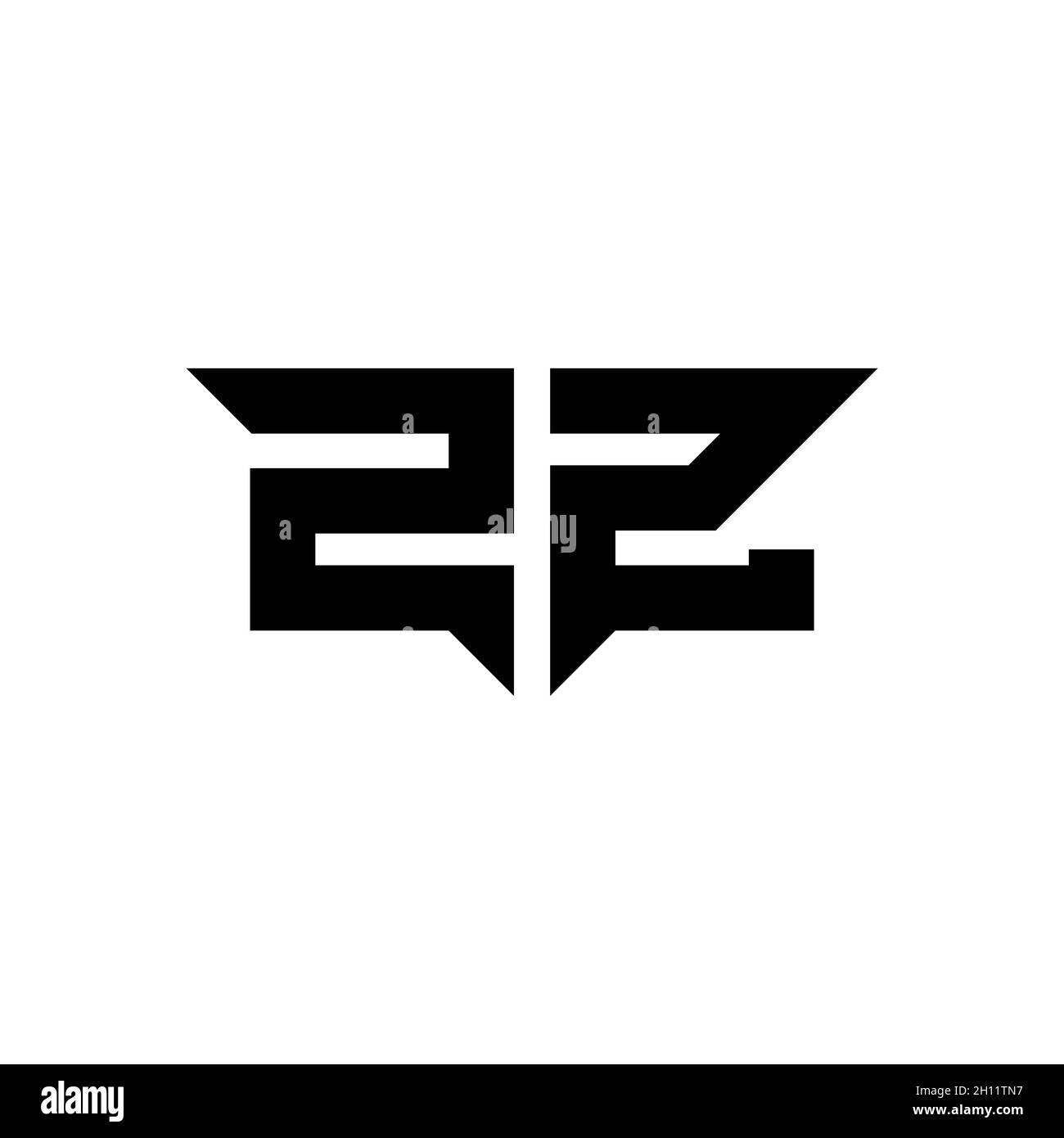 ZZ Monogram logo letter with simple modern shape style design template ...
