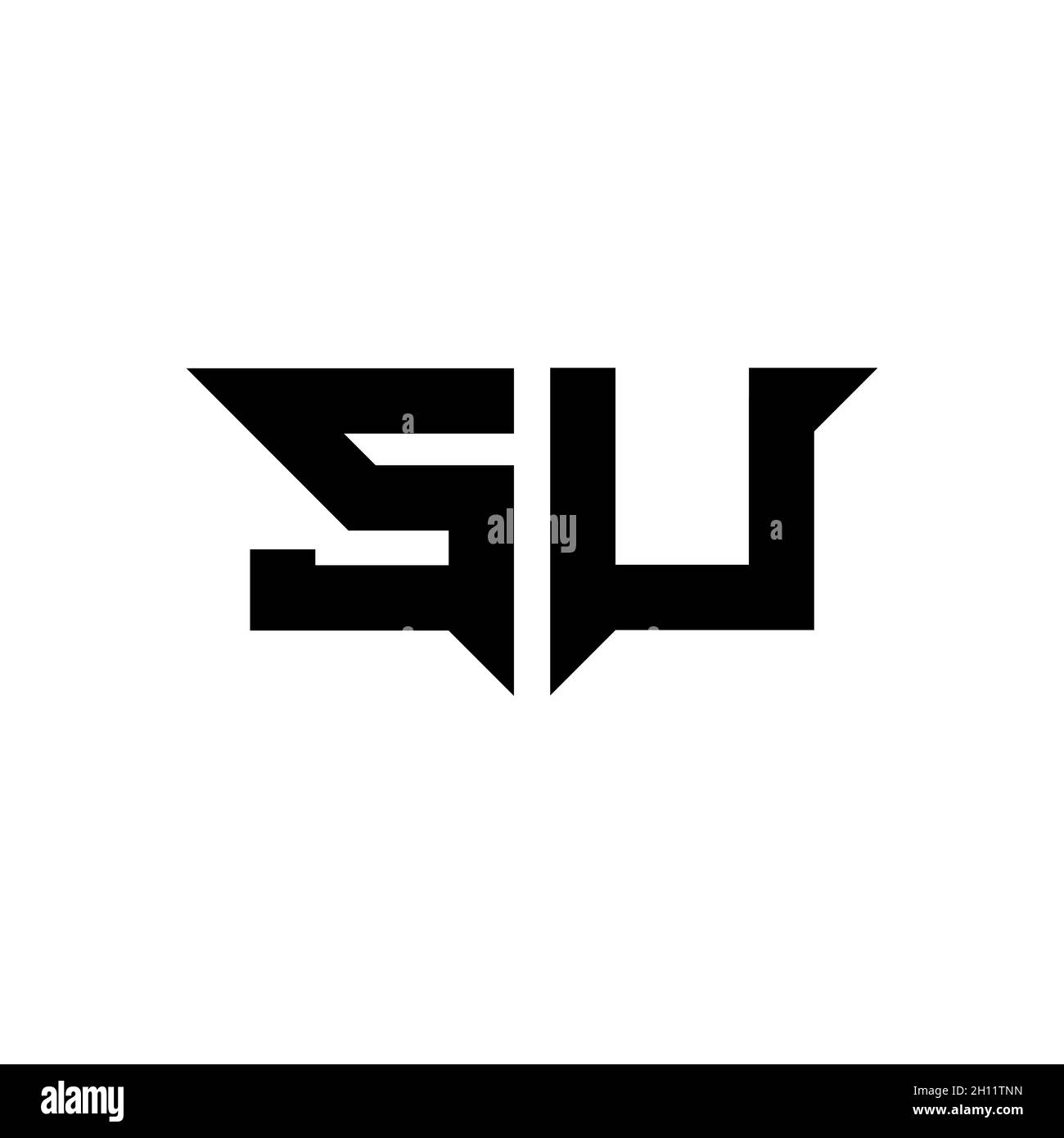 SU Monogram logo letter with simple modern shape style design template ...