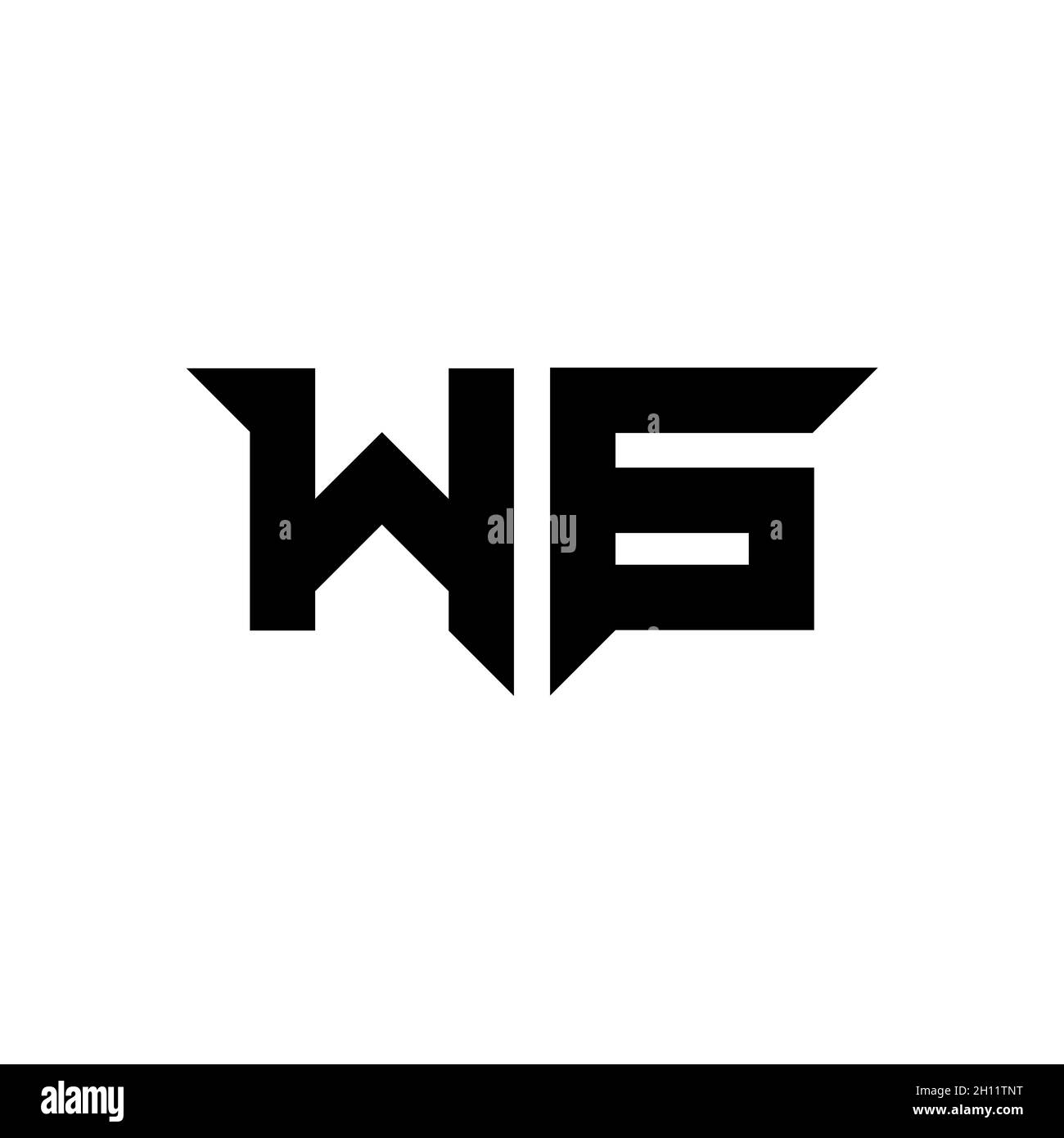 WA Monogram logo letter with simple modern shape style design template ...