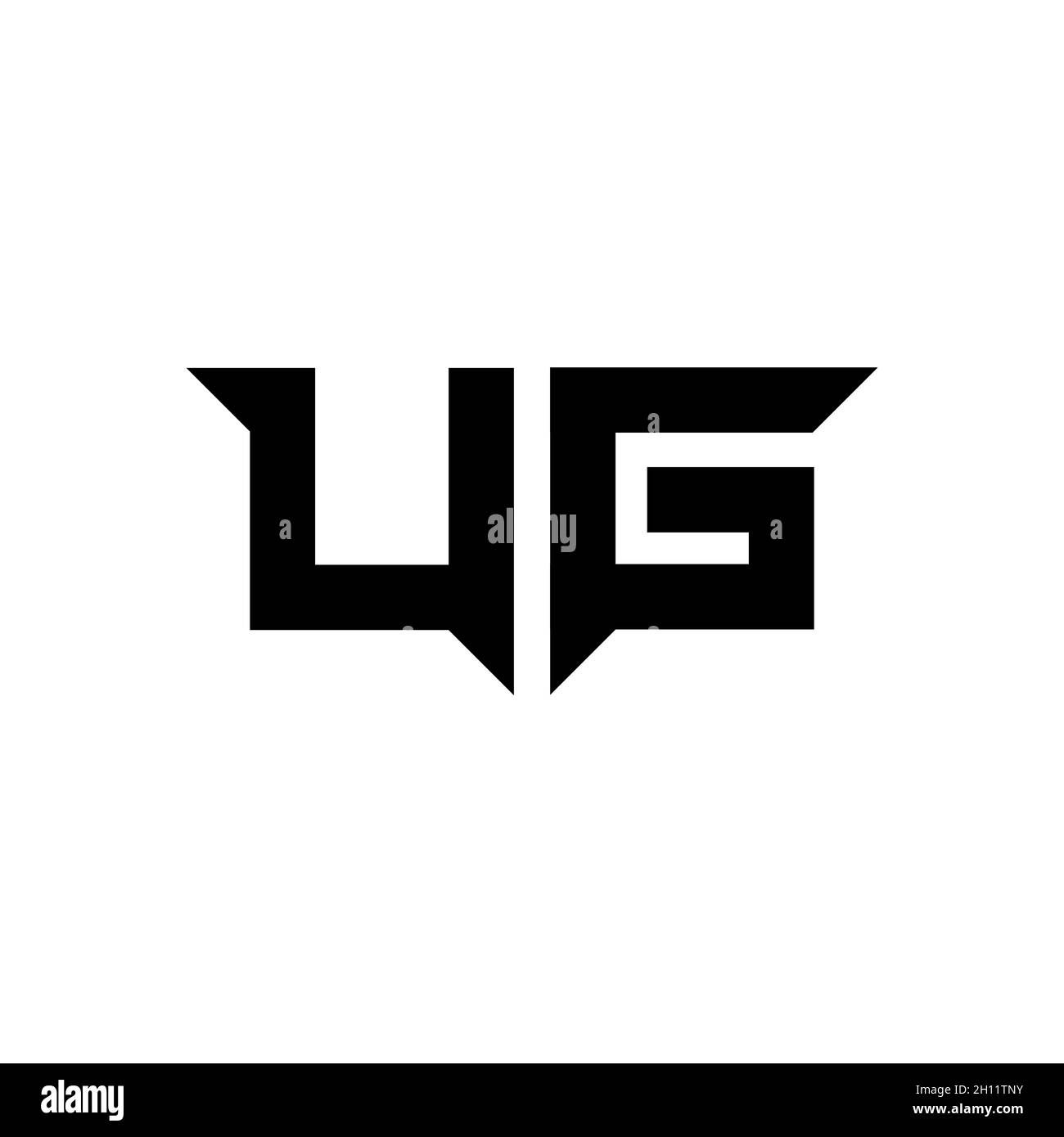UG Monogram logo letter with simple modern shape style design template ...