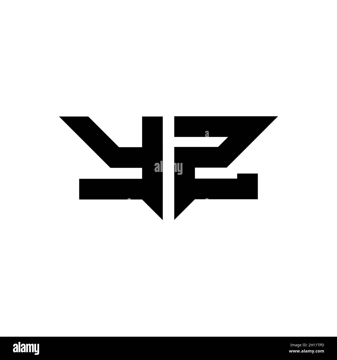 YZ Monogram logo letter with simple modern shape style design template ...
