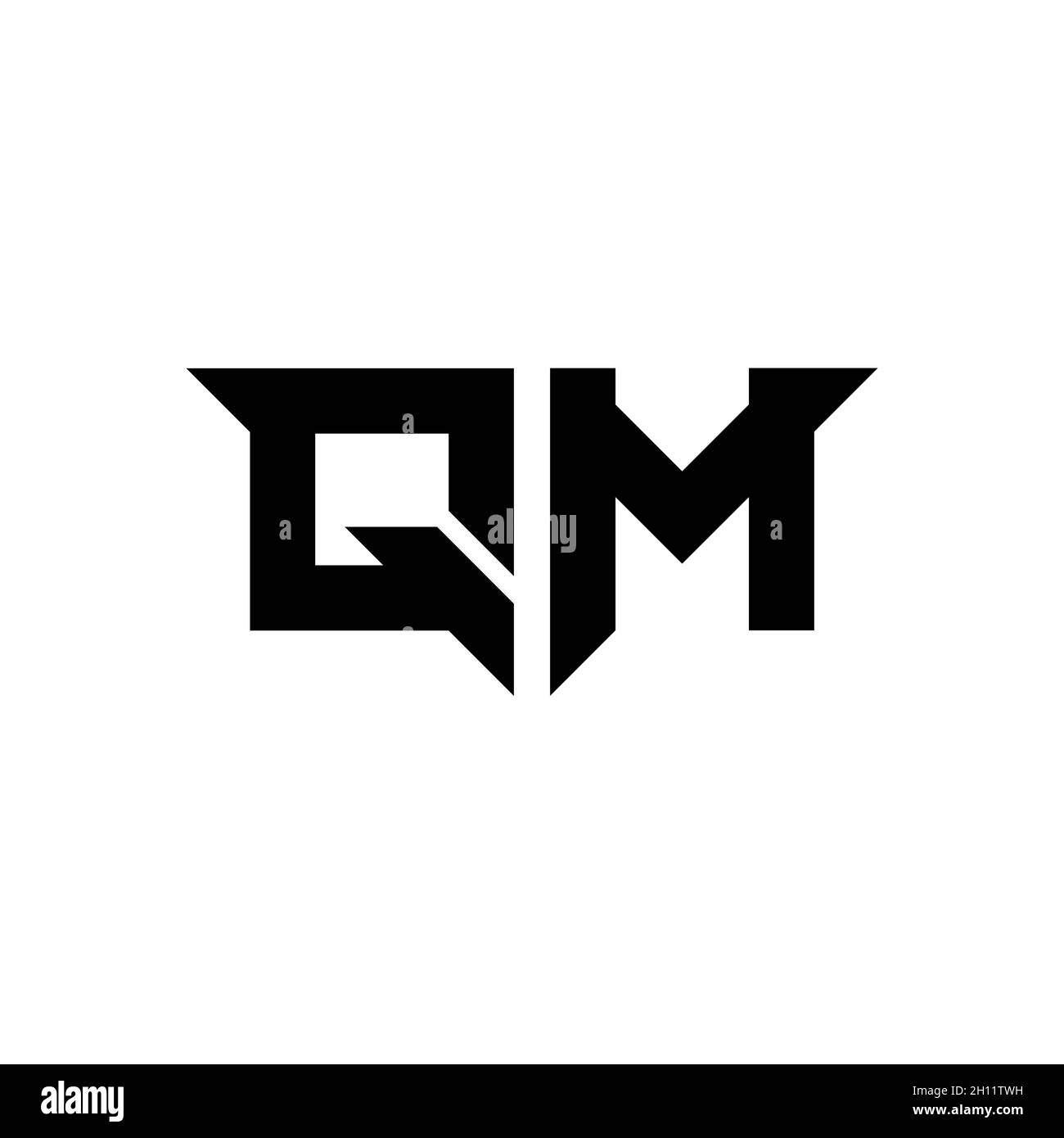QM Monogram logo letter with simple modern shape style design template ...