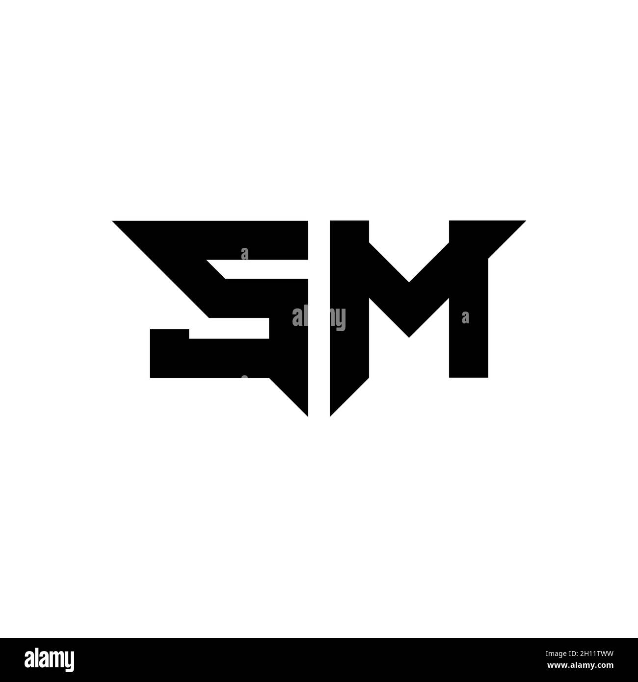 SM Monogram logo letter with simple modern shape style design template ...
