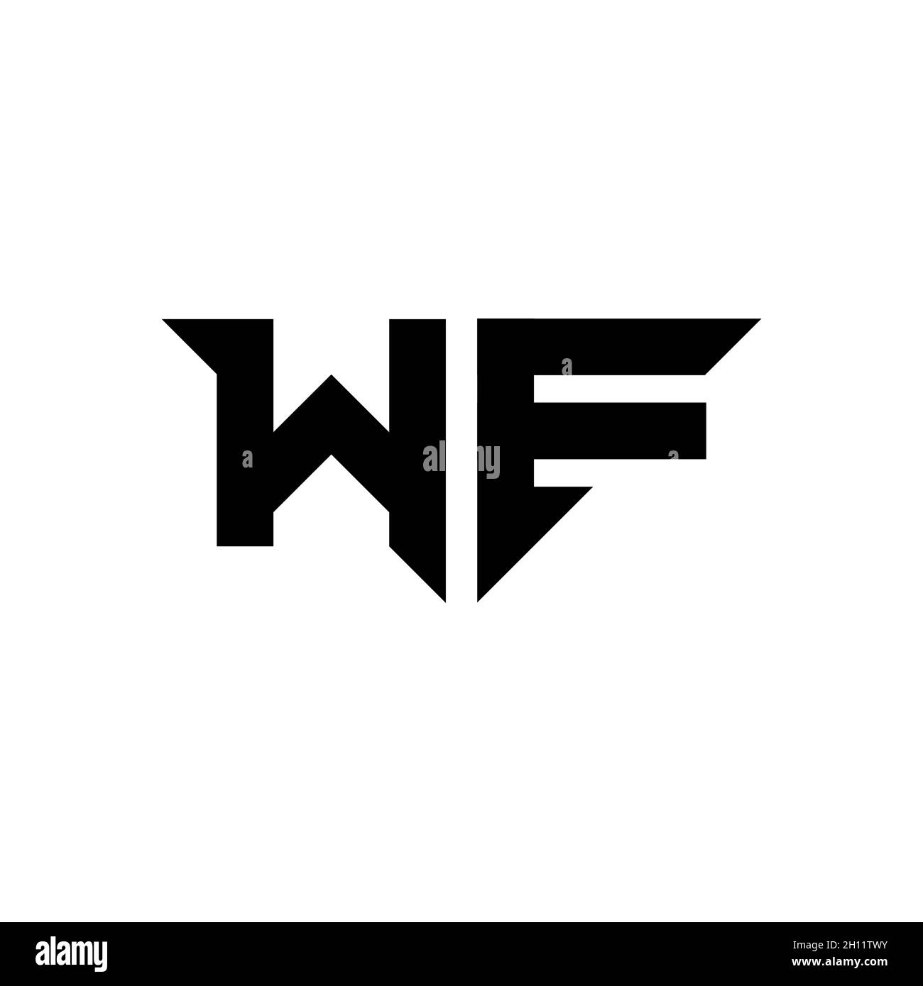 WF Monogram logo letter with simple modern shape style design template ...