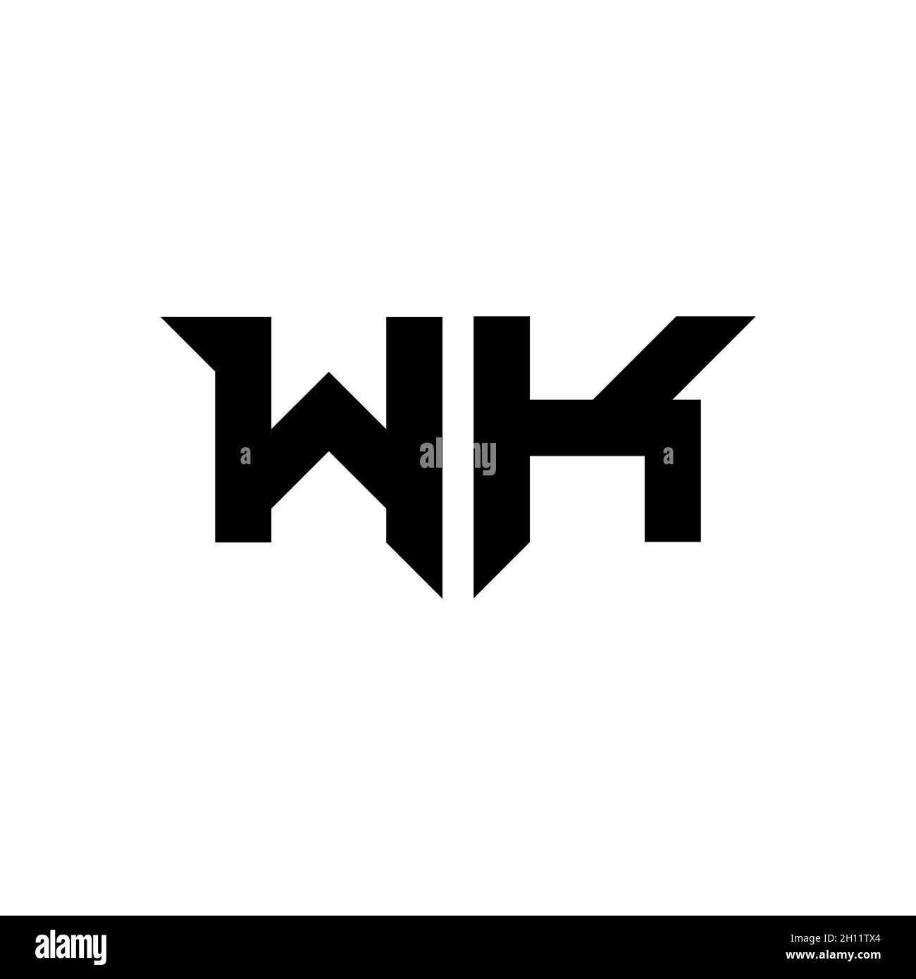 WK Monogram logo letter with simple modern shape style design template ...