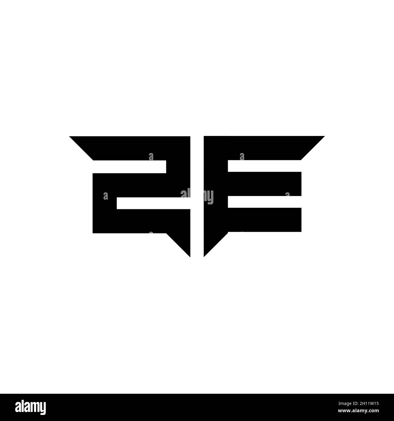 ZE Monogram logo letter with simple modern shape style design template ...