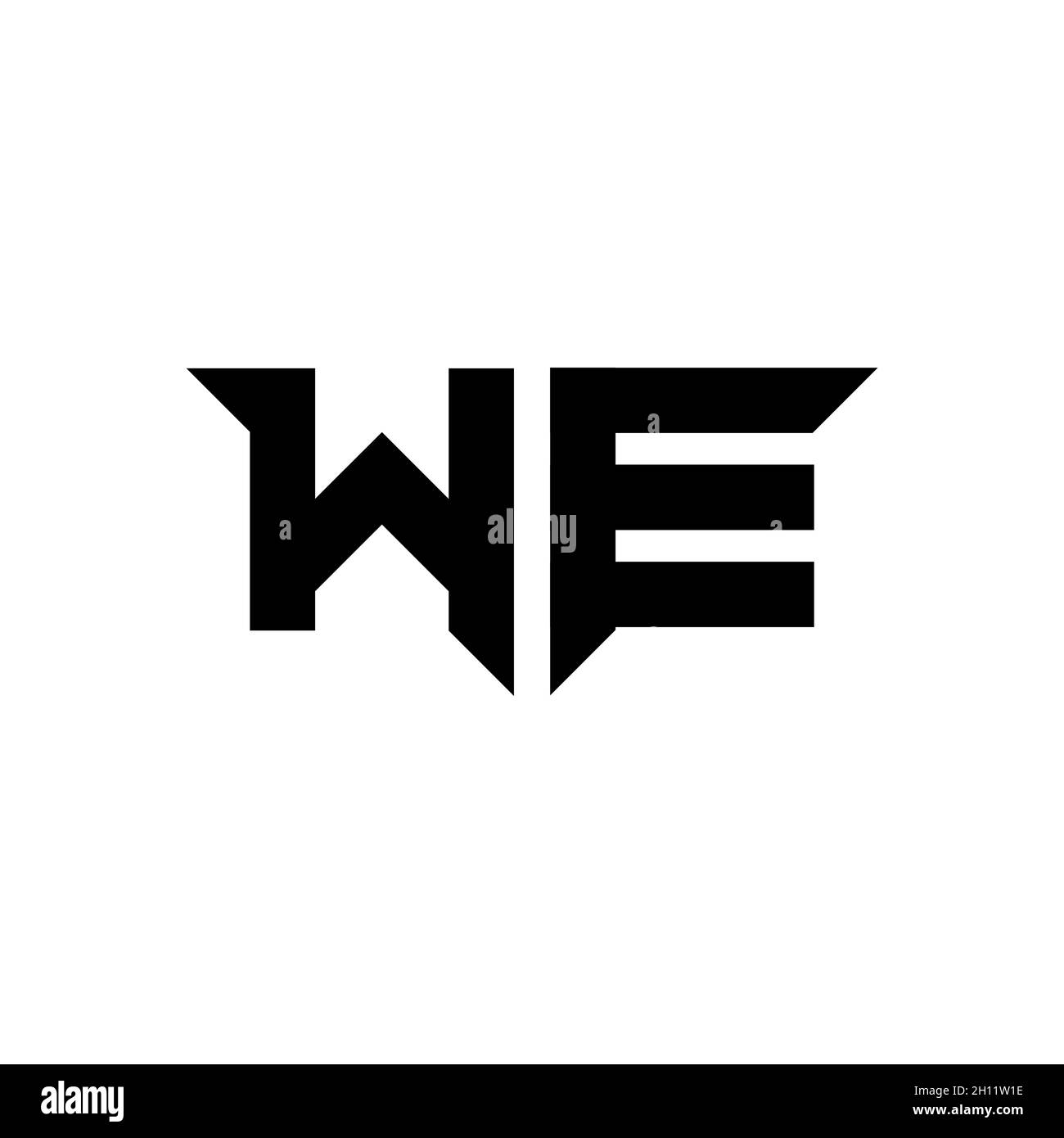 WE Monogram logo letter with simple modern shape style design template ...