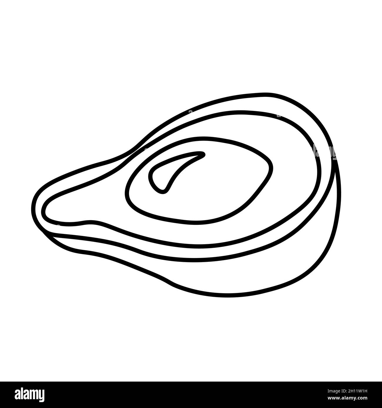 Line drawing of sliced healthy organic avocado. Modern line draw design ...