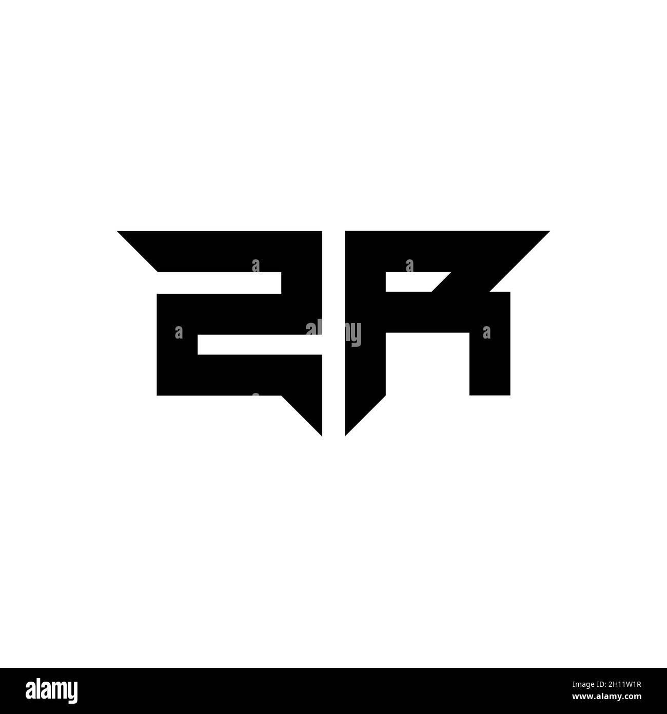 ZR Monogram logo letter with simple modern shape style design template ...