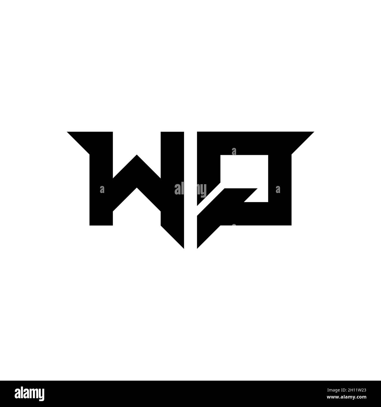 WQ Monogram logo letter with simple modern shape style design template ...