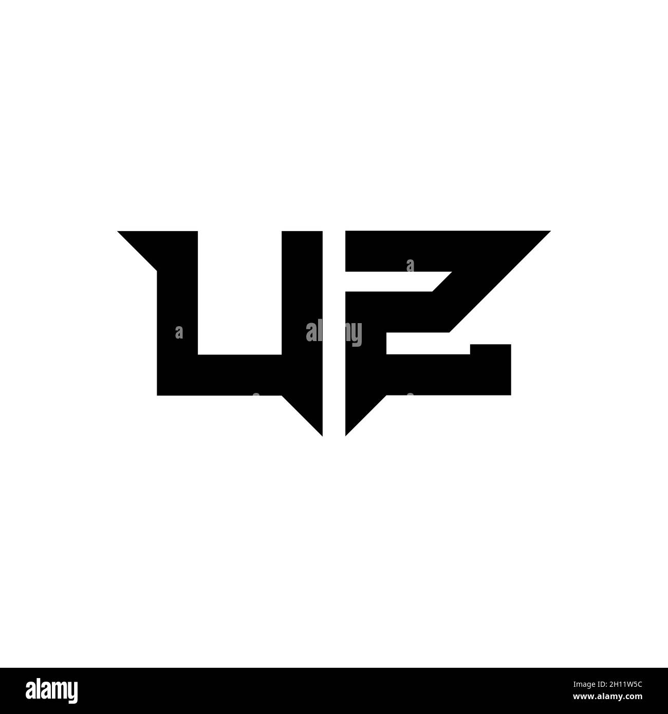 UZ Monogram logo letter with simple modern shape style design template ...