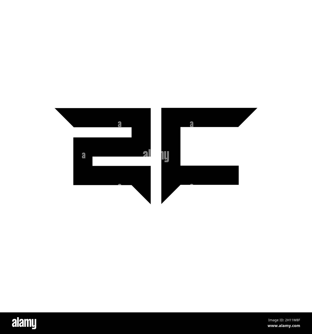 ZC Monogram logo letter with simple modern shape style design template vector isolated on white ...