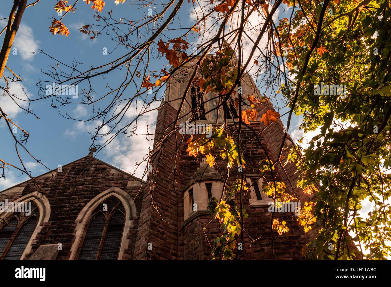 Stapenhill Woodland St Peters Church, Burton on Trent UK, autumn 2021 ...