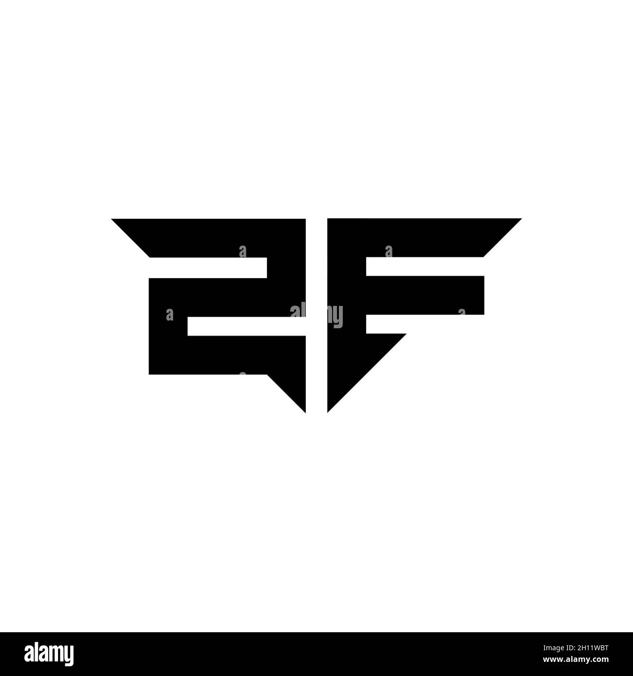 ZF Monogram logo letter with simple modern shape style design template ...