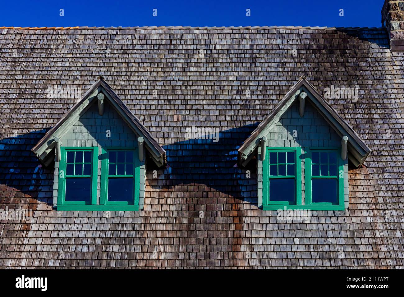 Gable details of The Paradise Inn in the Paradise Historic District of ...