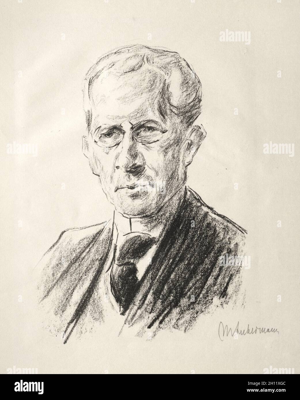 Arno Holz Mappe: Portrait Arno Holz, 1923. Max Liebermann (German, 1847 ...