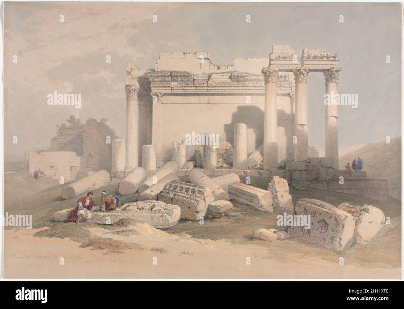 Ruins of the Eastern Portico of the Temple of Baalbec, 1839. David ...