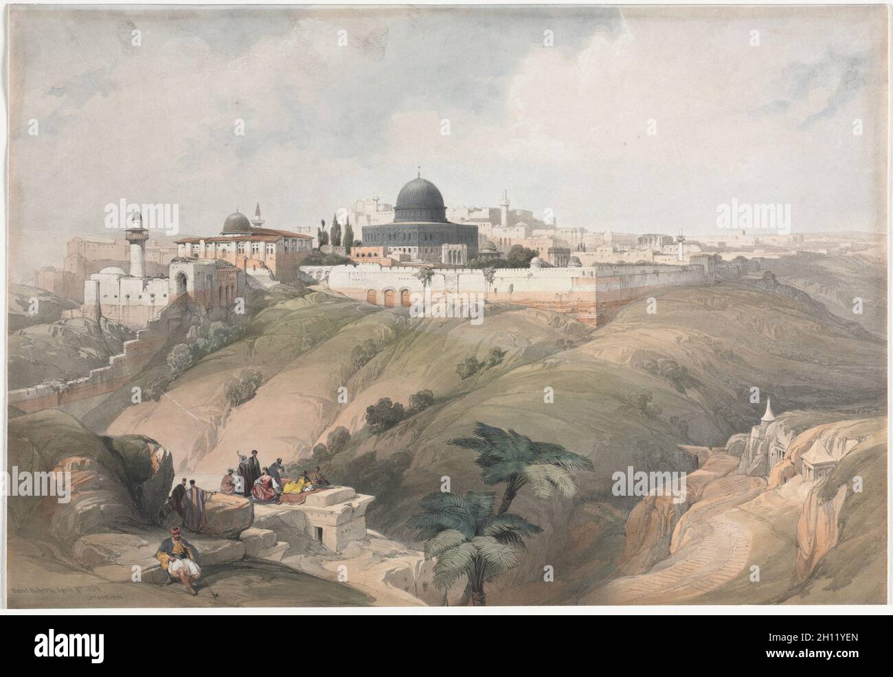 Jerusalem, 1839. David Roberts (Scottish, 1796-1864). Color lithograph ...