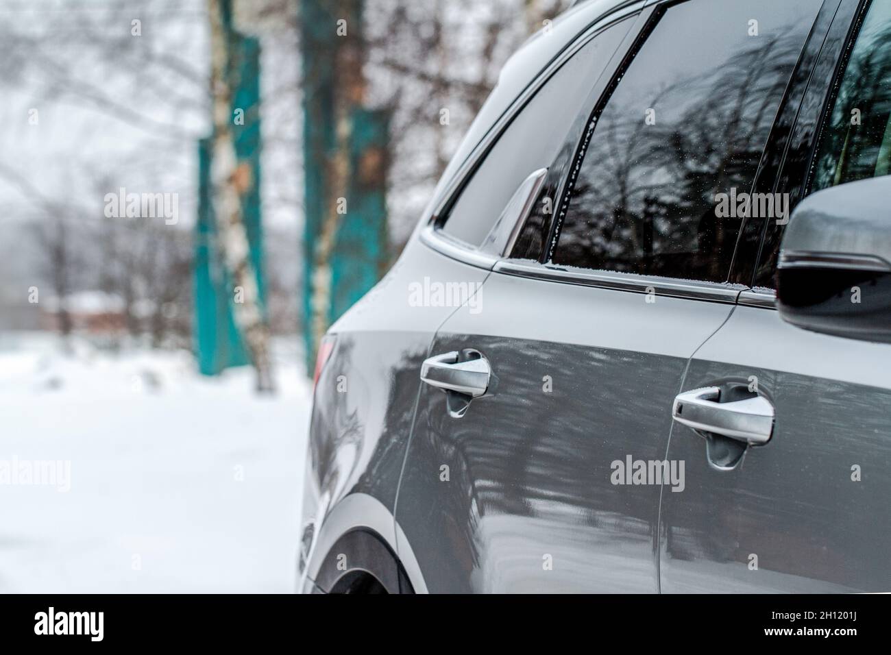 Car door handle of the modern car. Close up new car door Stock Photo ...