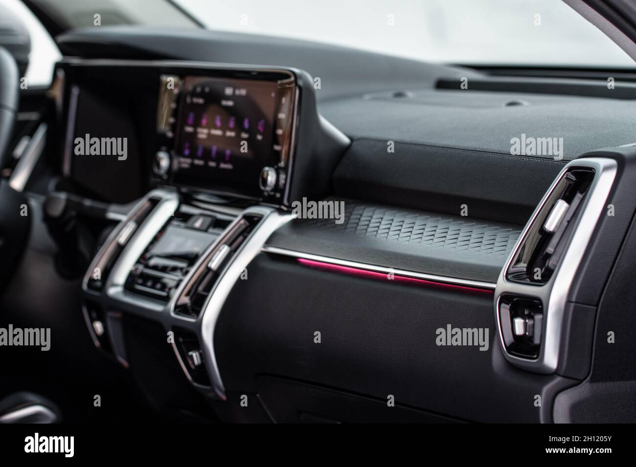 Modern car interior detail. Close up view Stock Photo - Alamy