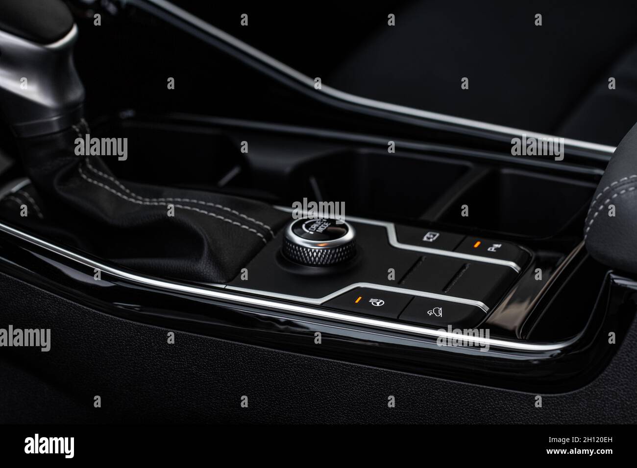 Drive selector button. Automatic gear lever and gear shift. Car ...