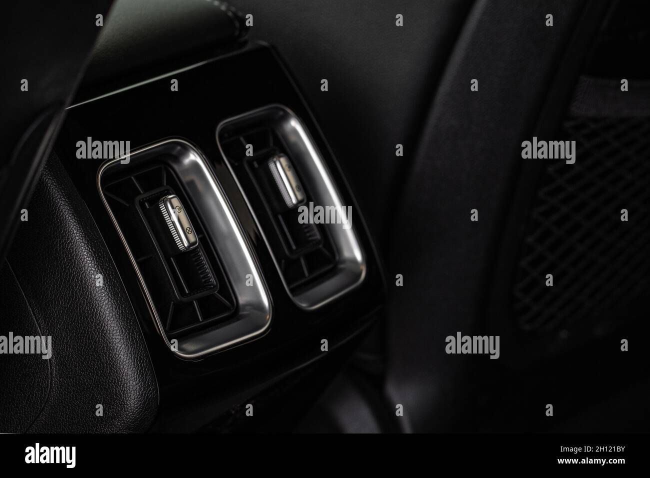 Car air conditioning close up view. The air conditioner flow inside the ...