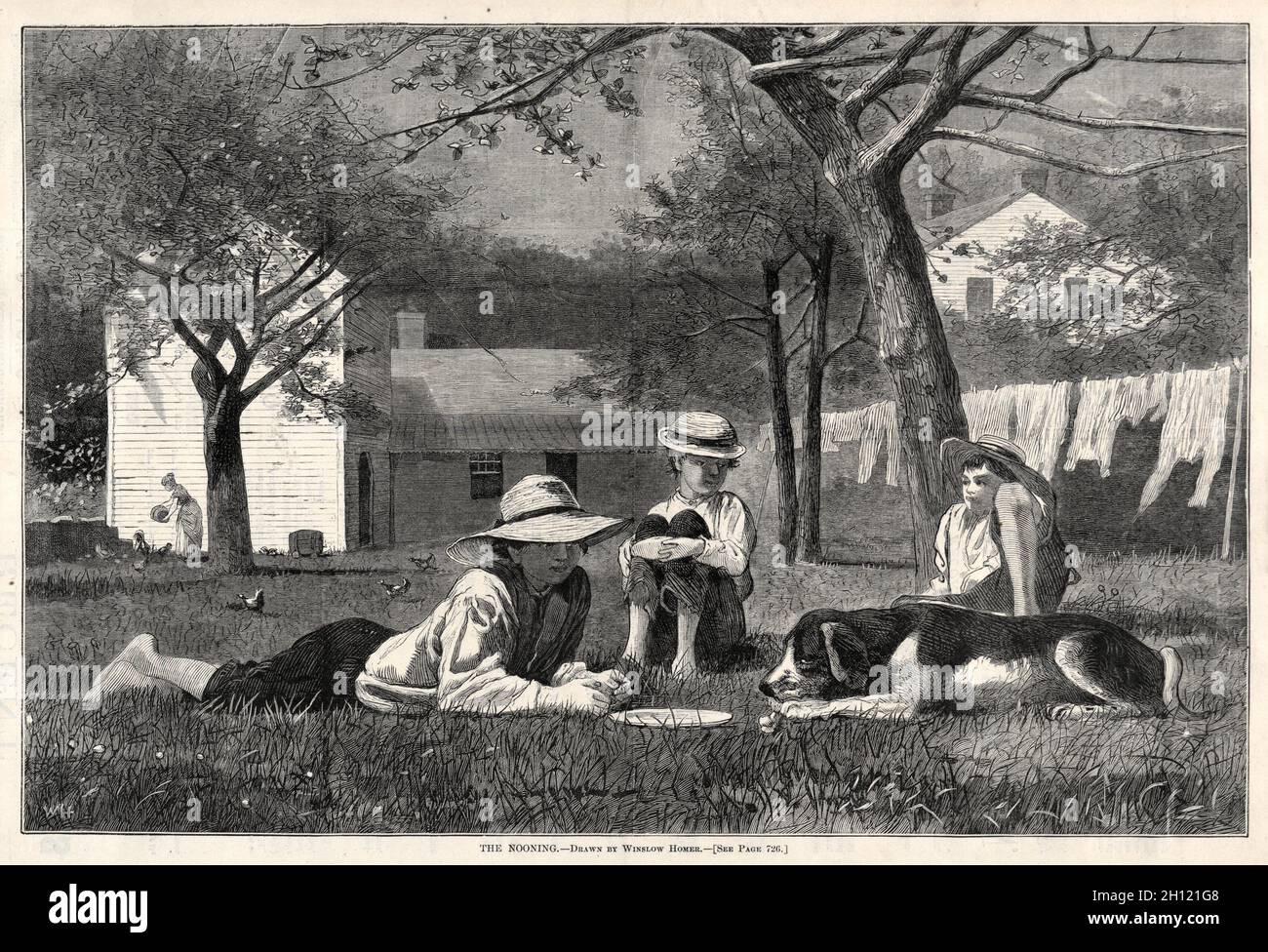 The Nooning, 1873. Winslow Homer (American, 1836-1910). Wood engraving ...
