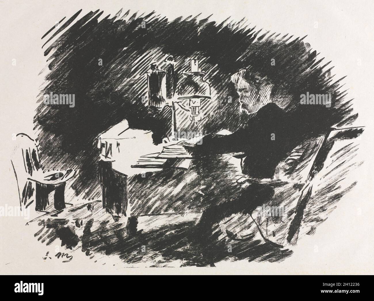 Illustration for The Raven by Edgar Allan Poe, 1875. Edouard Manet ...